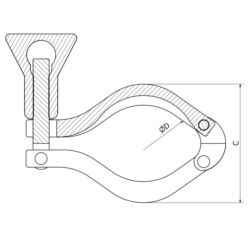 ISO Clamp collar with ceramic coating and standard nut - SOFRA INOX
