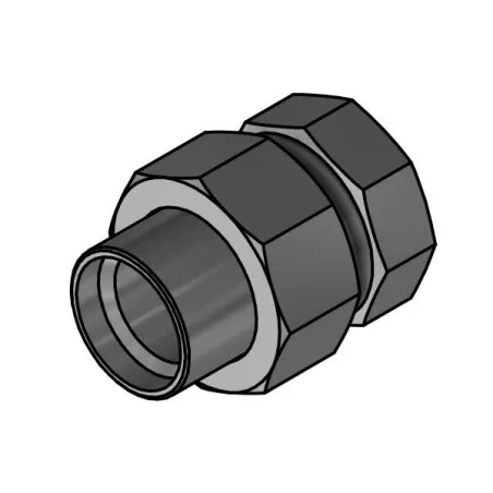 Raccord Union 3 pièces - Lisse-Femelle - faible épaisseur - Filetage gaz - 316L - SOFRA INOX