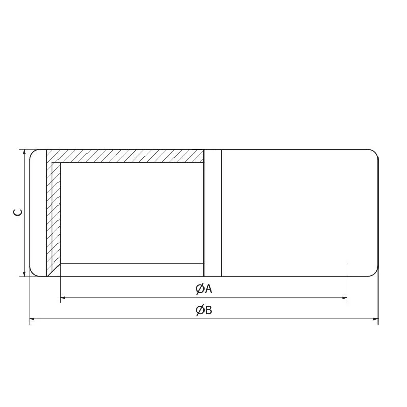 RJFR plastic PPH cap nut for ISO pipe - SOFRA-INOX