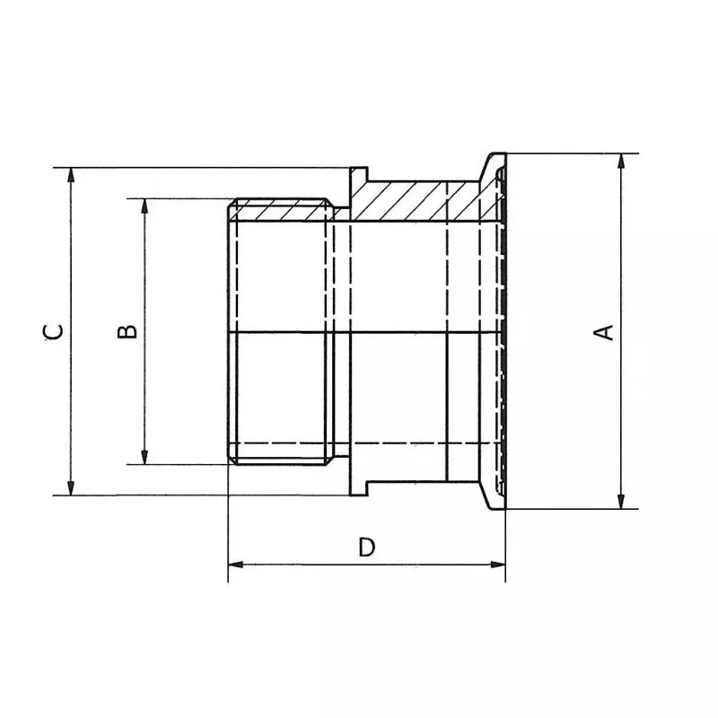 Ferrule Clamp ISO male thread for BS ring - SOFRA INOX