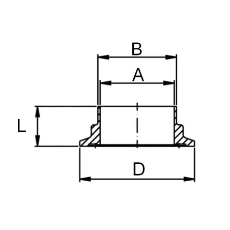 Female Clamp ferrule DIN 11853-3 in stainless steel 316L - SOFRA INOX