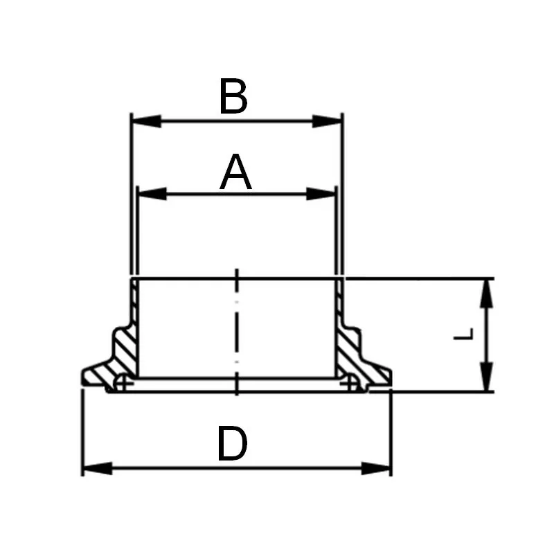 Ferrule Clamp mâle courte ISO DIN 11853-3 Forme A : SOFRA INOX