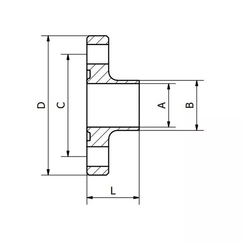 Short female flange DIN 11853-2 ISO pipe - SOFRA INOX