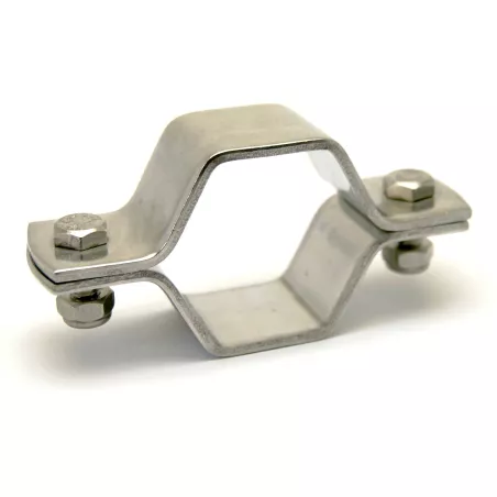 Hexagonal pipe support collar without stem - ISO tube - stainless steel ...
